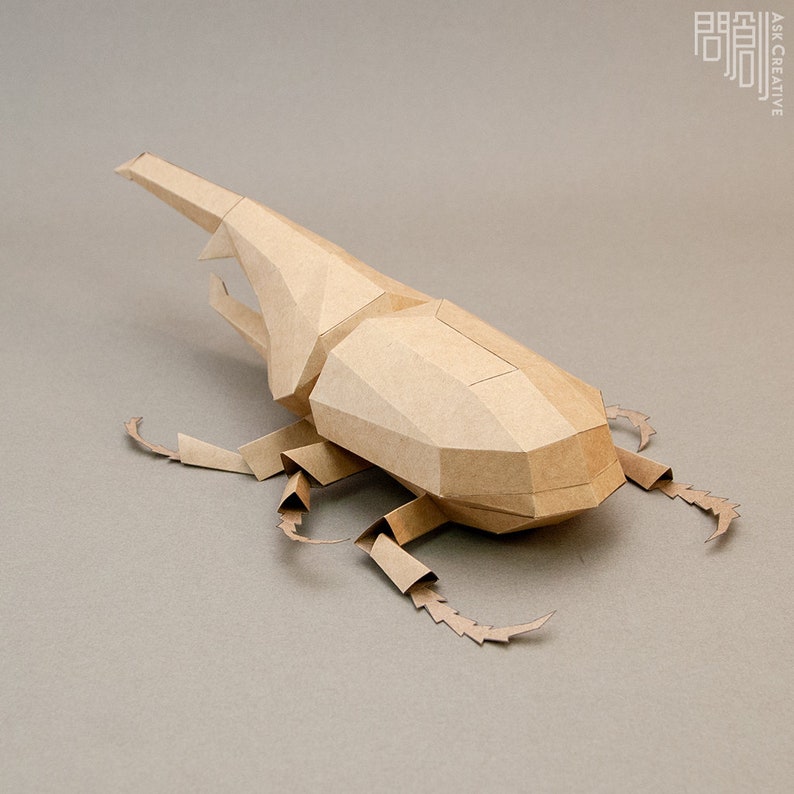 3 Beetles Pack Paper Modelpapercraftdiylow Polypdf - Etsy