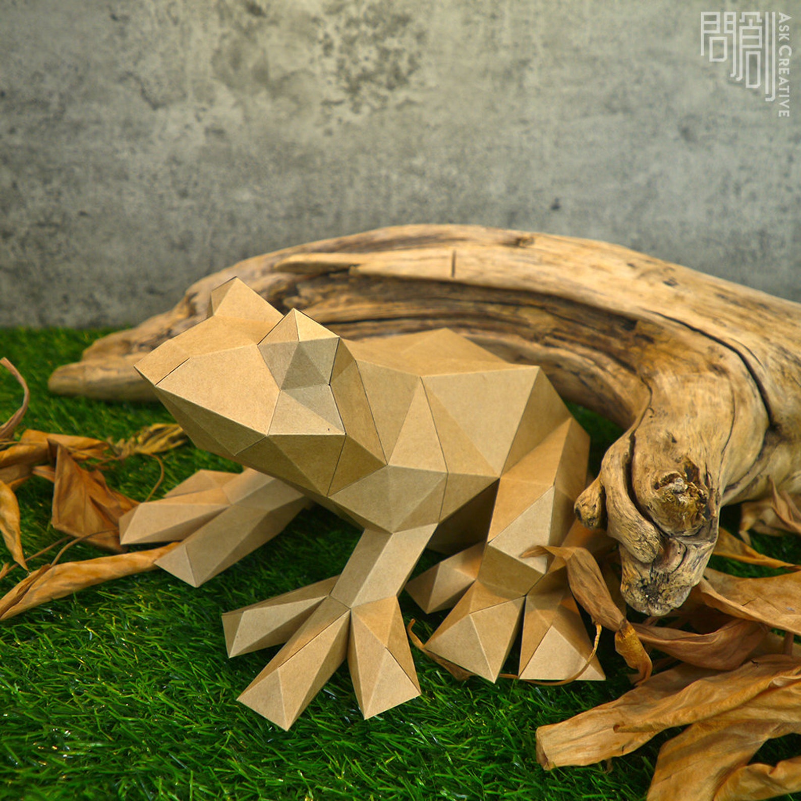 Frog Paper Model papercraft DIY Low Poly PDF Papercraft - Etsy
