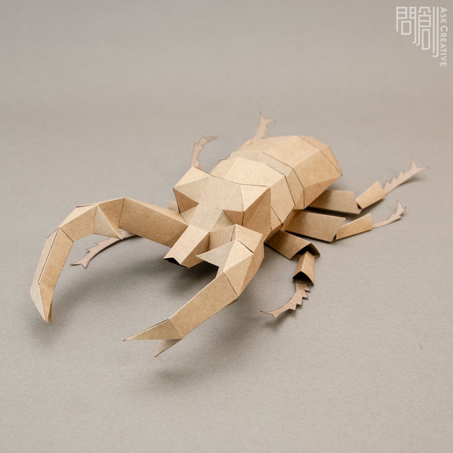 Stag Beetle paper model Papercraft DIY Low poly PDF | Etsy