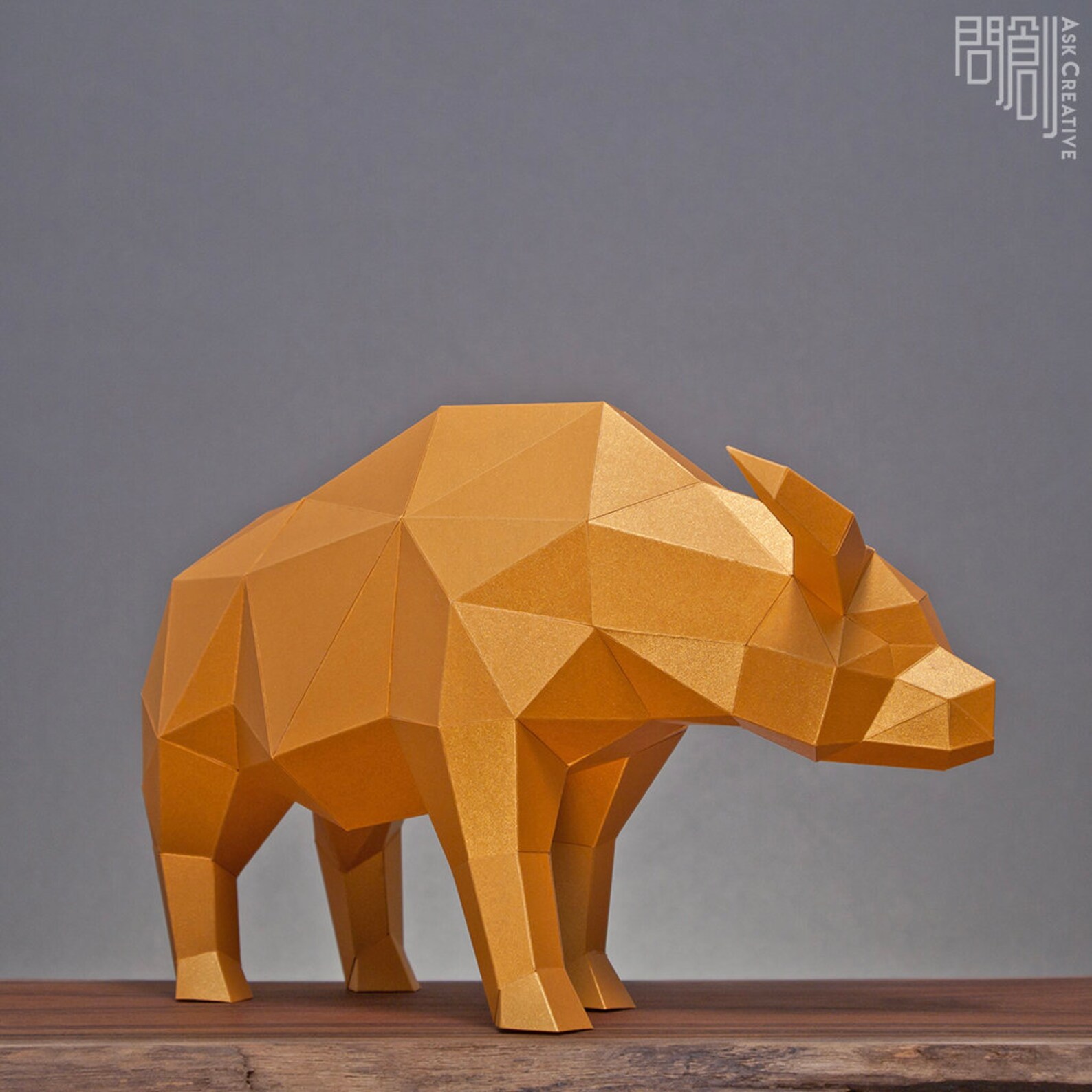 Buffalo Paper Model papercraft DIY Low Poly PDF | Etsy