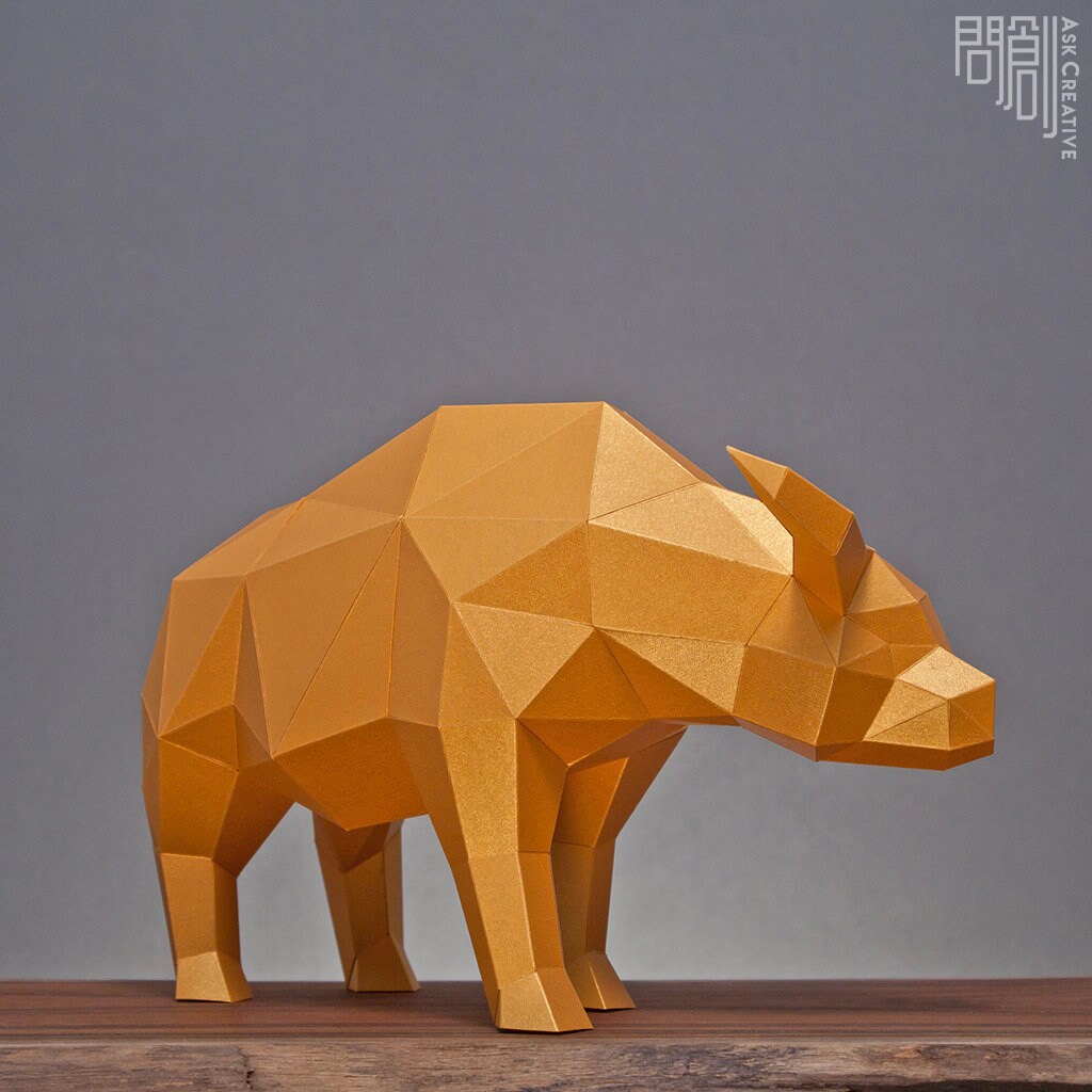 Buffalo Paper Model papercraft DIY Low Poly PDF - Etsy Canada