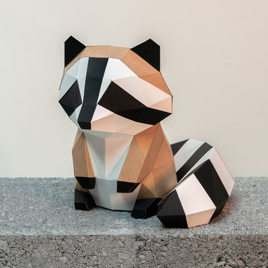 Modelo de papel de mapache Papercraft DIY Low poly PDF - Etsy España