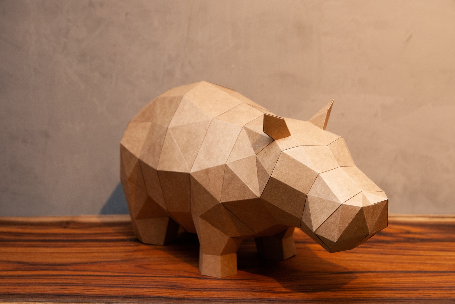 Hippo Paper Modelpapercraft DIY Low Poly PDF Papercraft - Etsy