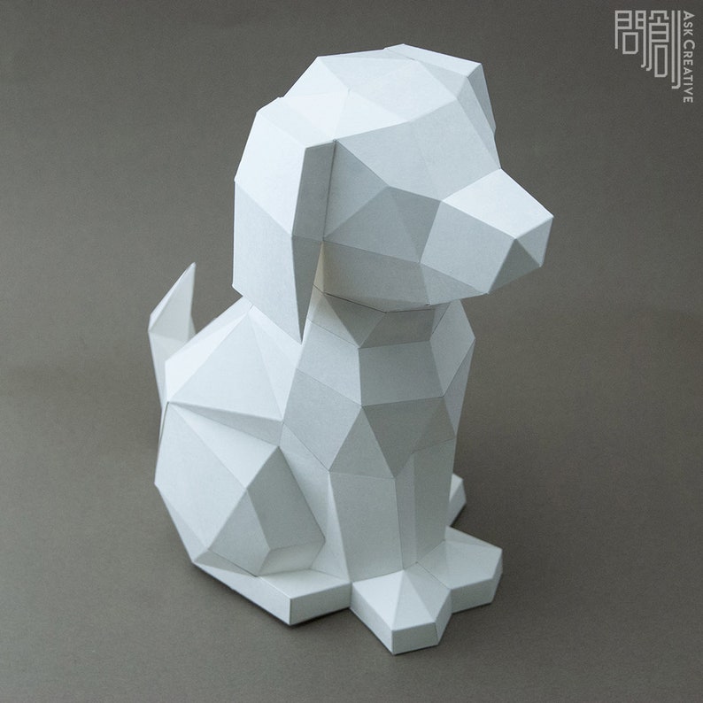 Labrador Paper Model papercraft DIY Low Poly PDF - Etsy
