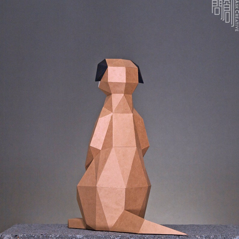 Meerkat Paper Model papercraft DIY Low Poly PDF - Etsy