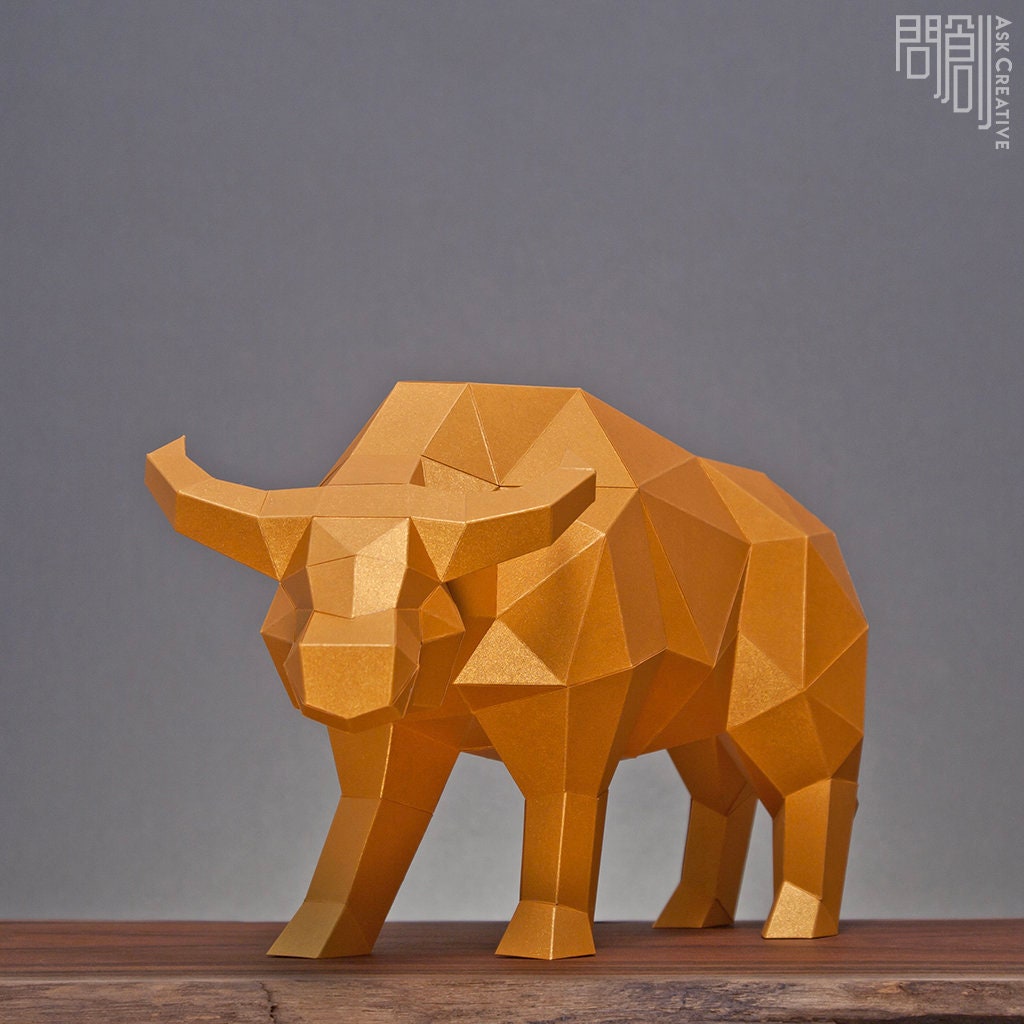 Buffalo Paper Model papercraft DIY Low Poly PDF | Etsy