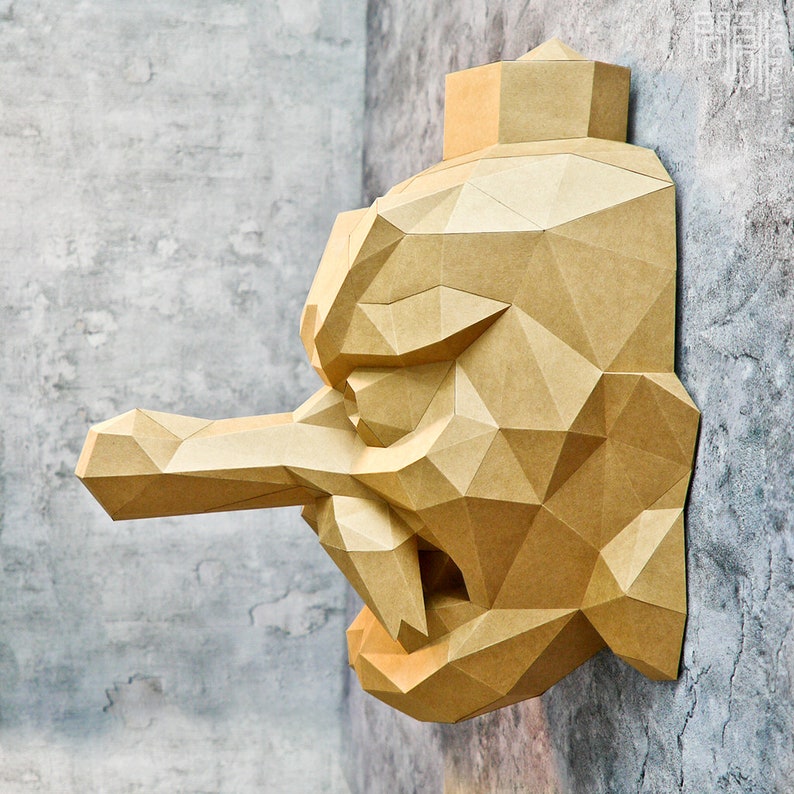 Tengu Mask Papercraft DIY Low Poly PDF Papercraft - Etsy