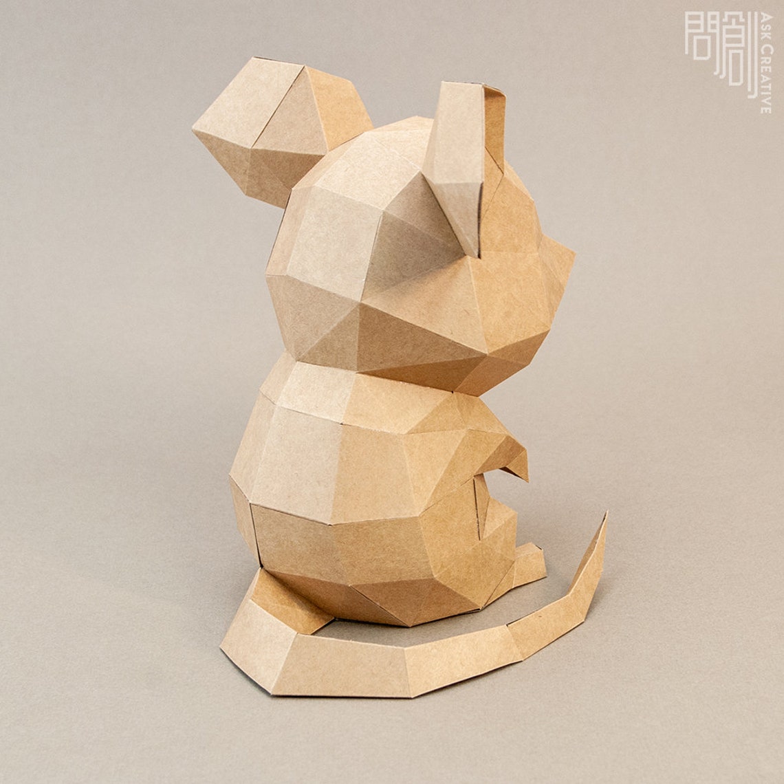 Mouse Paper Modelpapercraft DIY Low Poly PDF Papercraft - Etsy