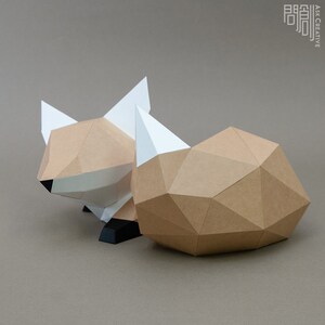 Fox Paper Model,papercraft , DIY , Low Poly , PDF Papercraft , Fox ...