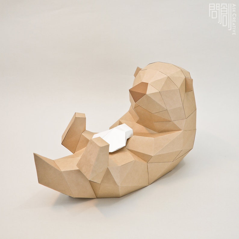 Otter Paper Model papercraft DIY Low Poly PDF - Etsy Canada