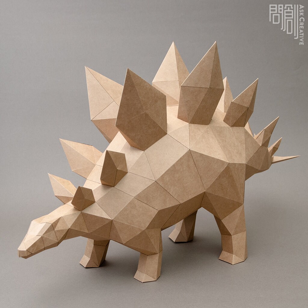 Stegosaurus Paper Model papercraft DIY Low Poly - Etsy