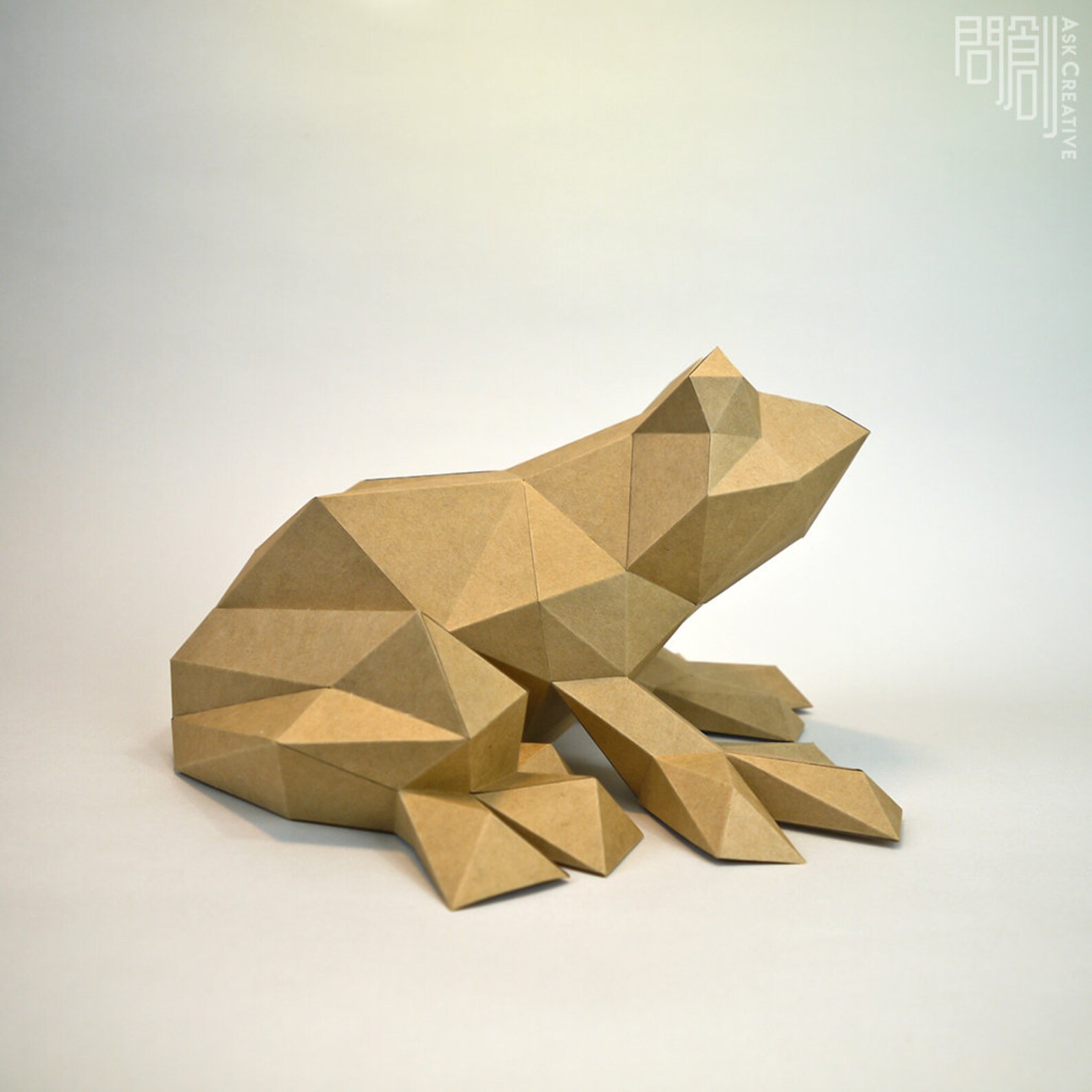 Frog Paper Model papercraft DIY Low Poly PDF Papercraft - Etsy