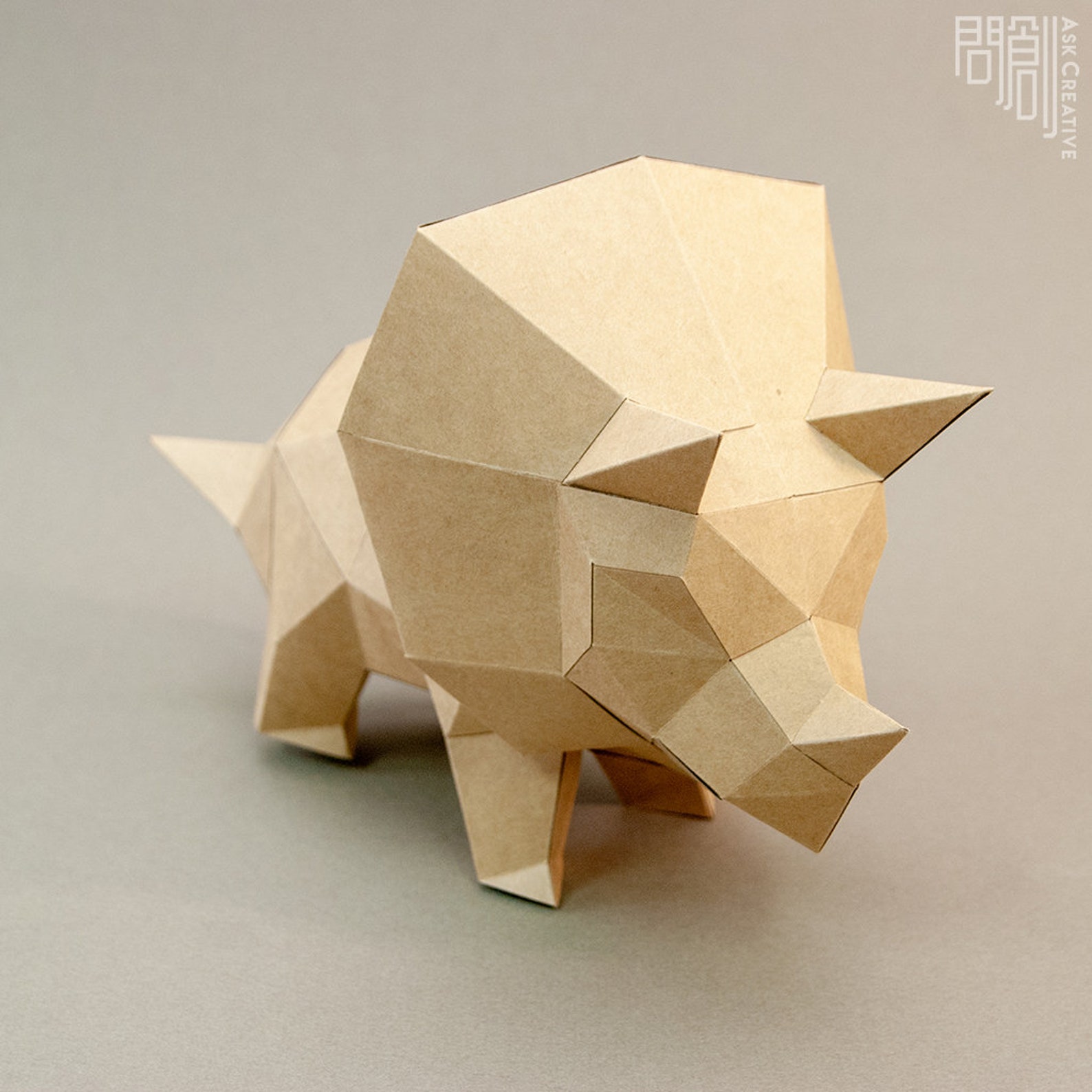 Triceratops Paper Model papercraft DIY Low Poly Baby - Etsy Canada