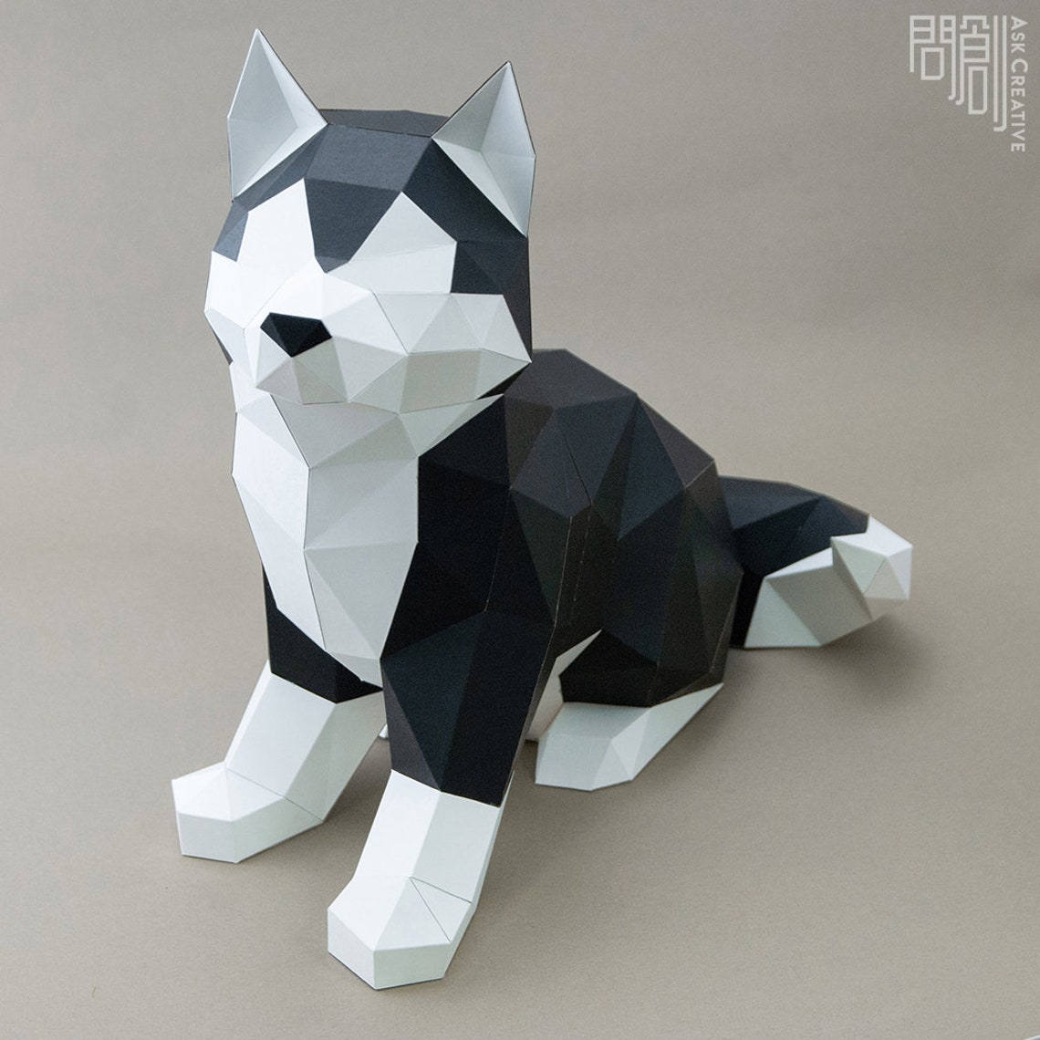Husky Paper Model papercraft DIY Low Poly PDF | Etsy
