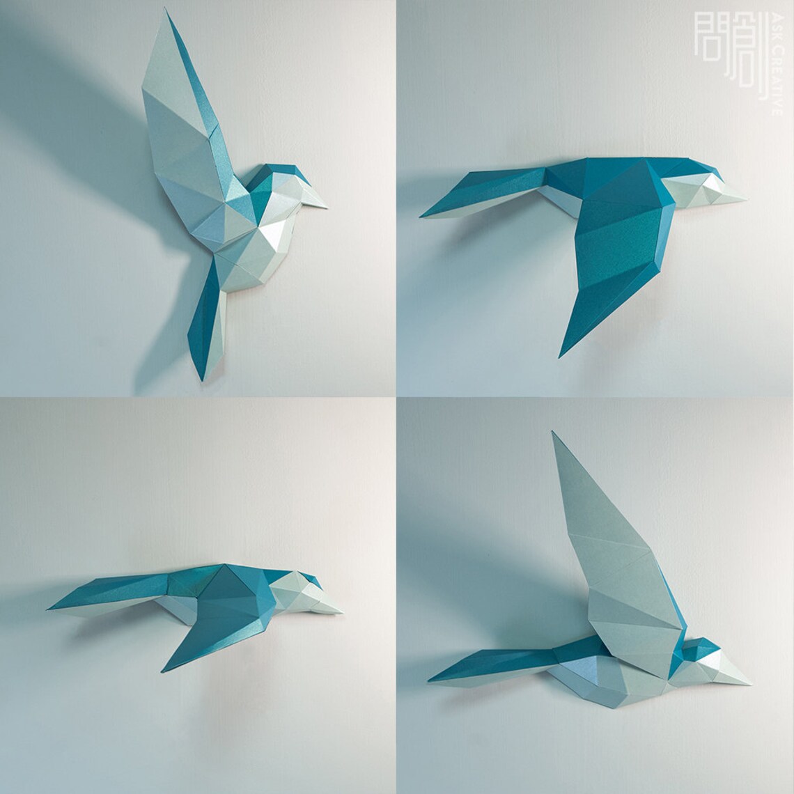 4birds Paper Modelpapercraft DIY Low Poly PDF | Etsy