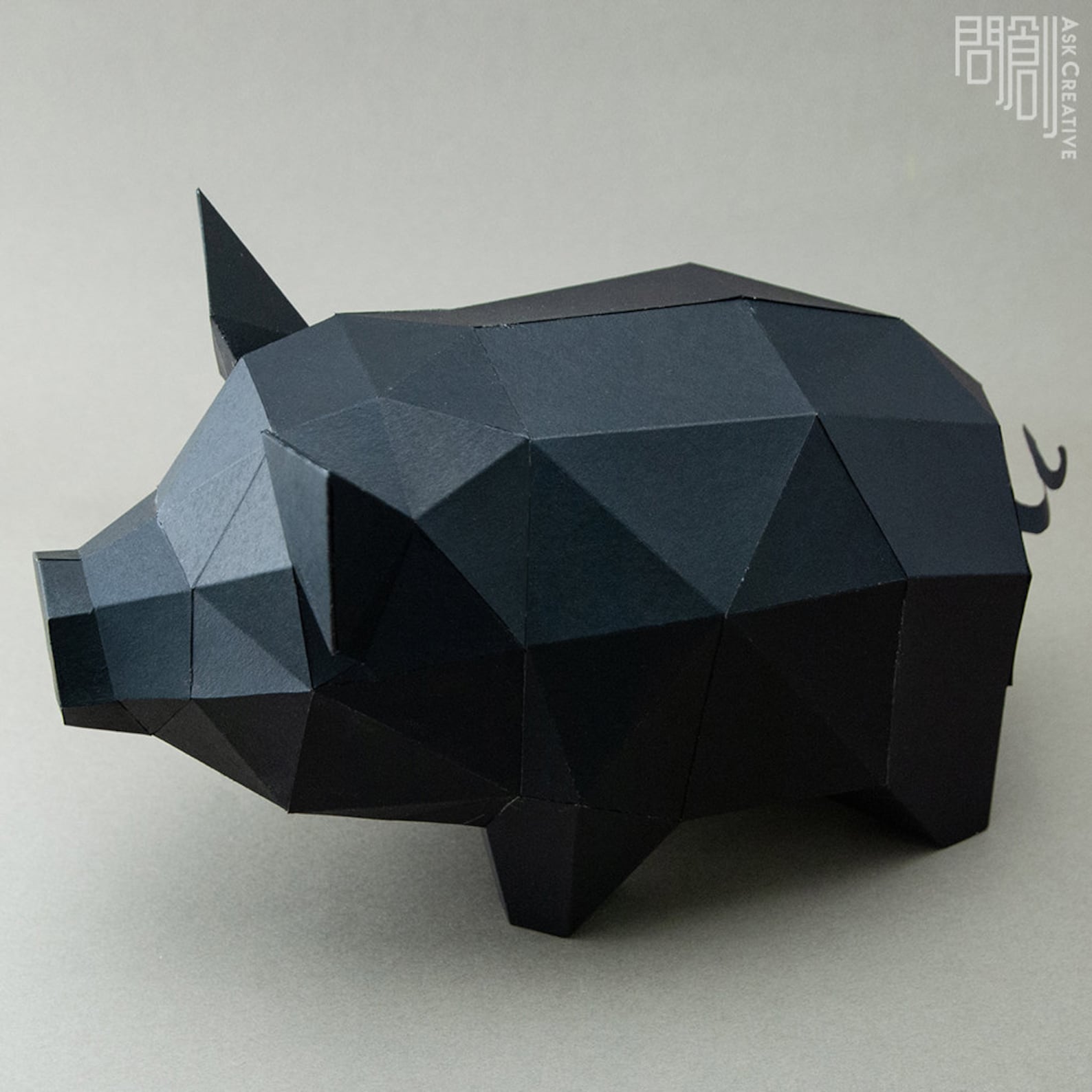 Piggy Paper Model Papercraft DIY Low Poly Piggy Model - Etsy