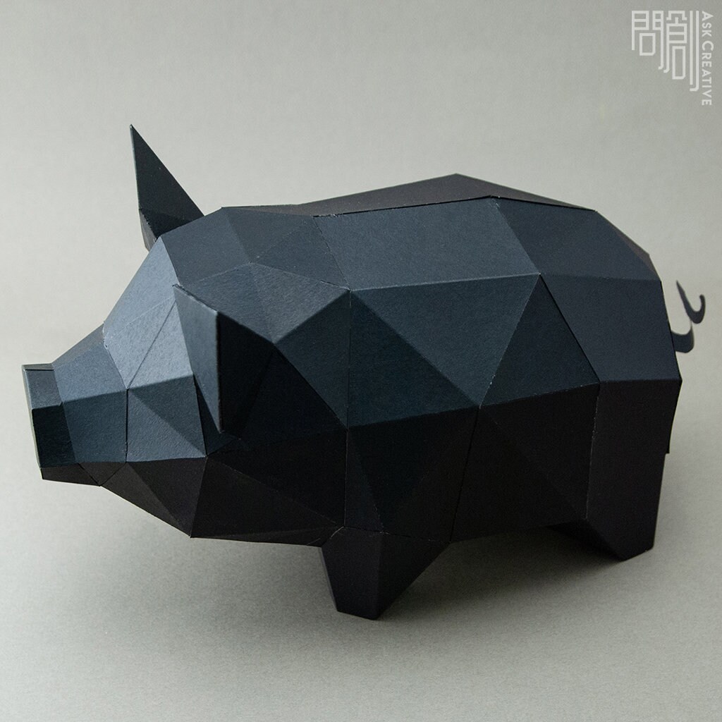 Piggy Paper Model Papercraft DIY Low Poly Piggy Model | Etsy Australia