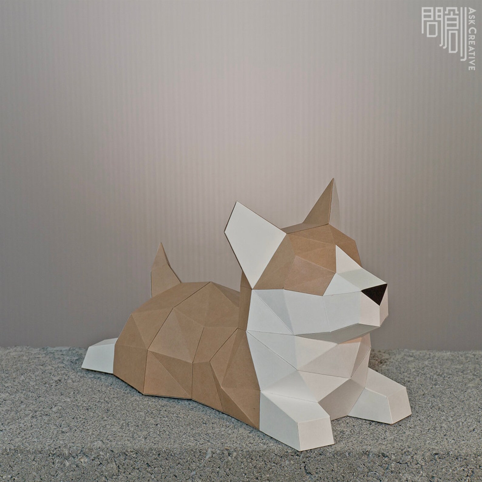Little Corgi Paper Model papercraft DIY Low Poly PDF - Etsy