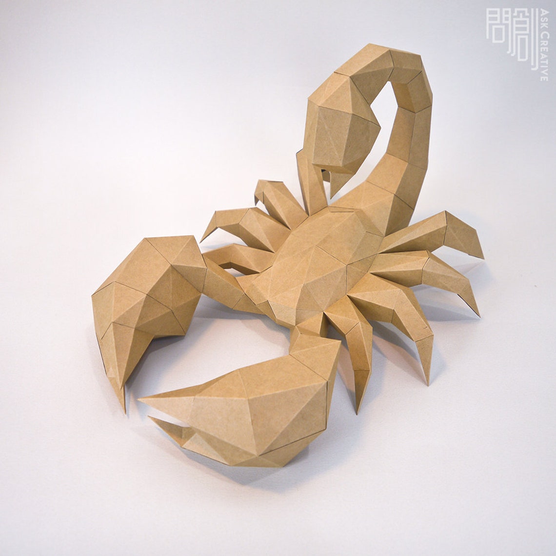 Scorpion Paper Modelpapercraftdiylow Polypdf Papercraft - Etsy