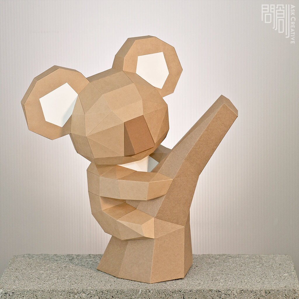 Koala Paper Model papercraft DIY Low Poly PDF - Etsy