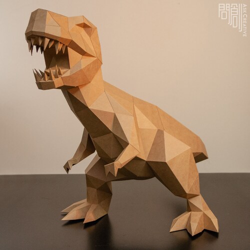 T Rex Paper Model Rex Paper Model papercraft DIY Low - Etsy