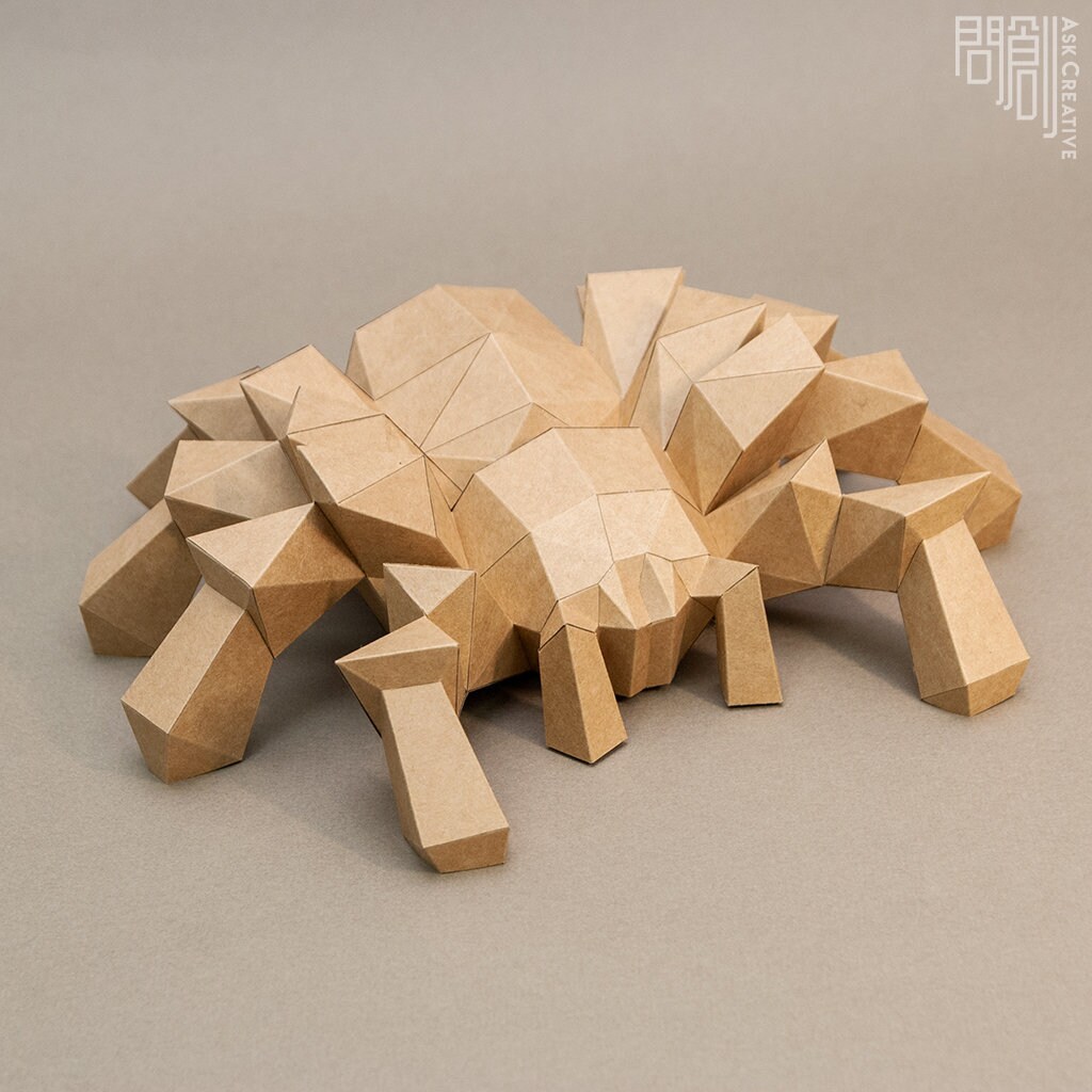 Spider Paper Modelpapercraftdiylow Polypdf Papercraft | Etsy
