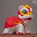 Red Dance Lion,papercraft , DIY , Low Poly , PDF Papercraft , Dance ...