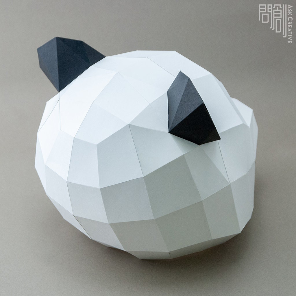 Panda Mask Papercraft DIY Low Poly Mask PDF Papercraft - Etsy