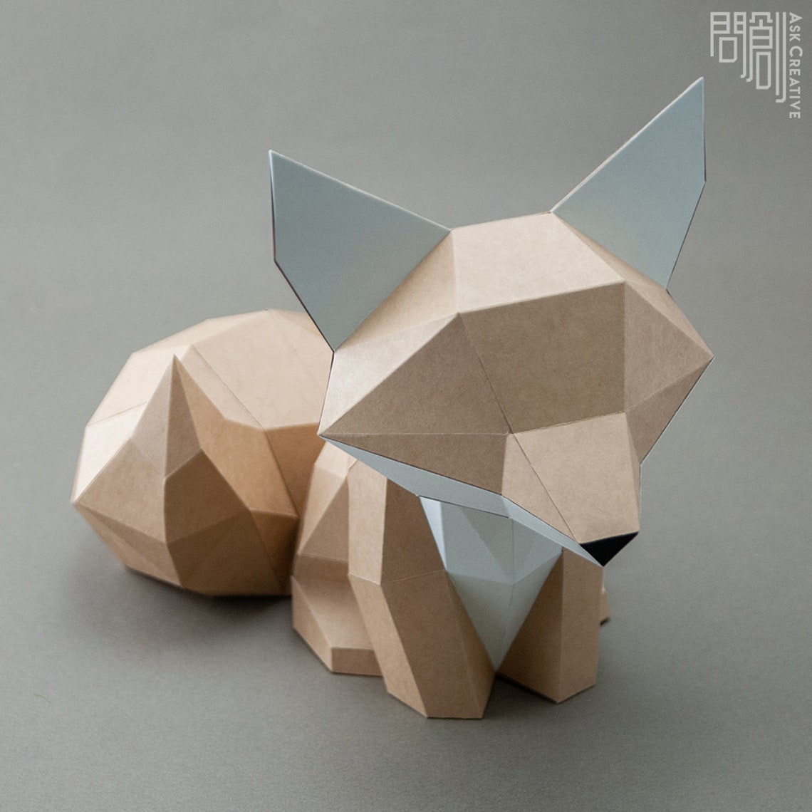 Fox Paper Modelpapercraft DIY Low Poly PDF Papercraft - Etsy Canada