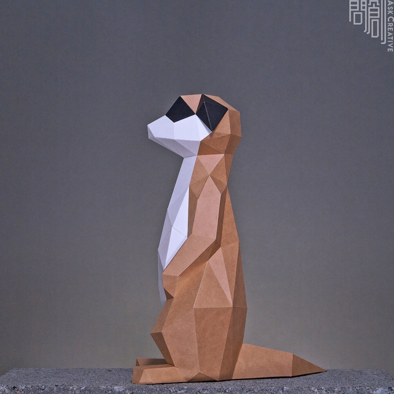 Meerkat Paper Model papercraft DIY Low Poly PDF - Etsy