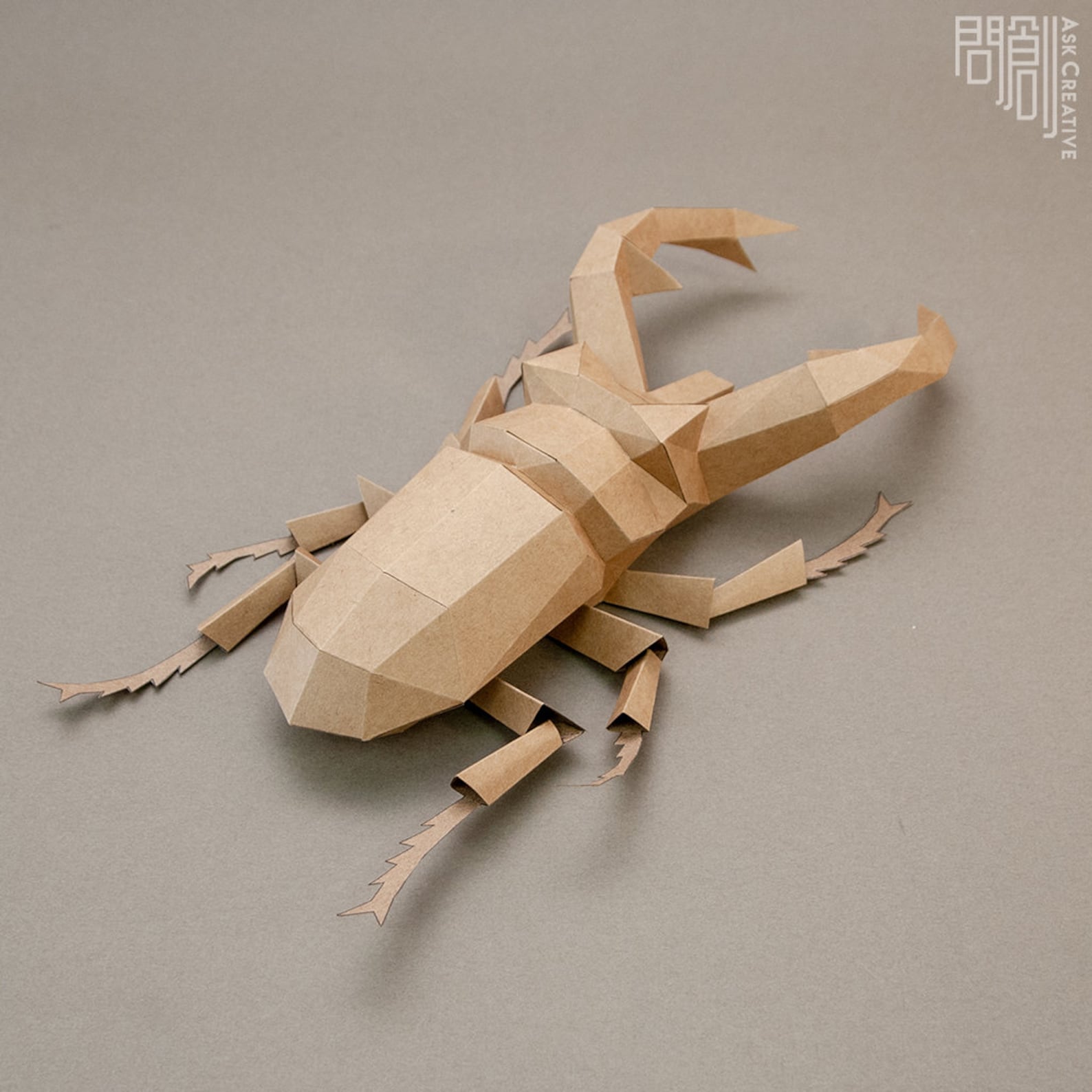Stag Beetle paper model Papercraft DIY Low poly PDF | Etsy