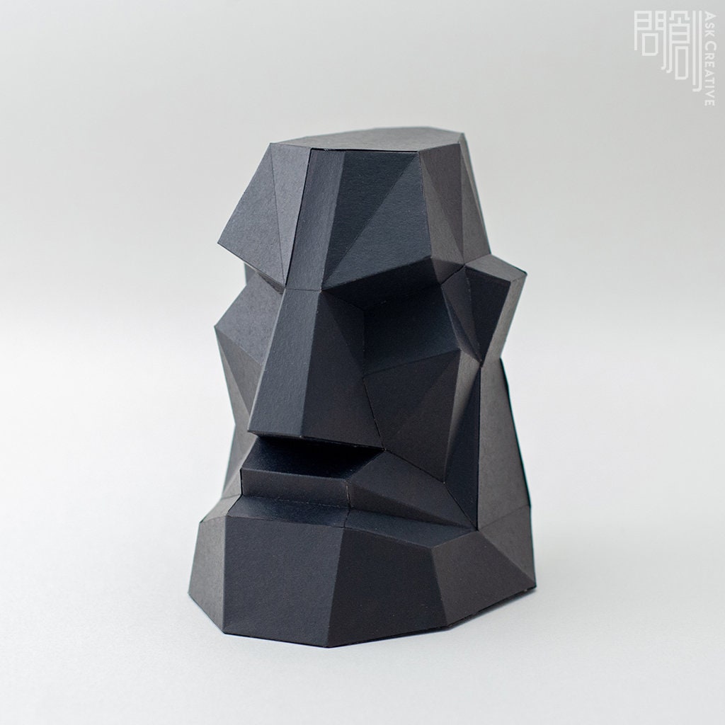Salty Moai Papercraft DIY Low Poly Sculpture PDF - Etsy Canada
