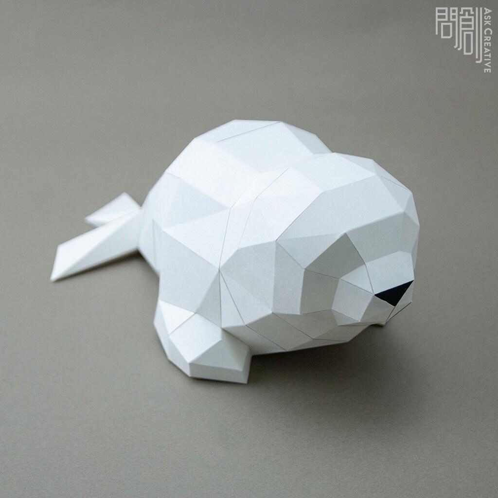 Seal Paper Model papercraft DIY Low Poly PDF Papercraft - Etsy Canada