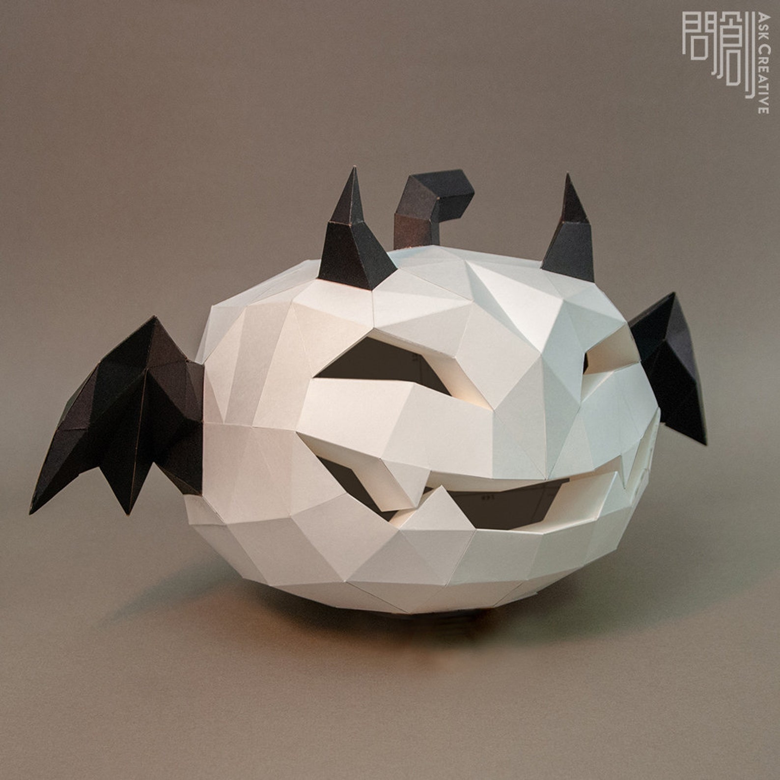 Evil Pumpkin papercraft DIY Low Poly PDF Papercraft - Etsy Canada