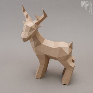 Deer Paper Model ,papercraft , DIY , Low Poly , PDF Papercraft , Deer ...