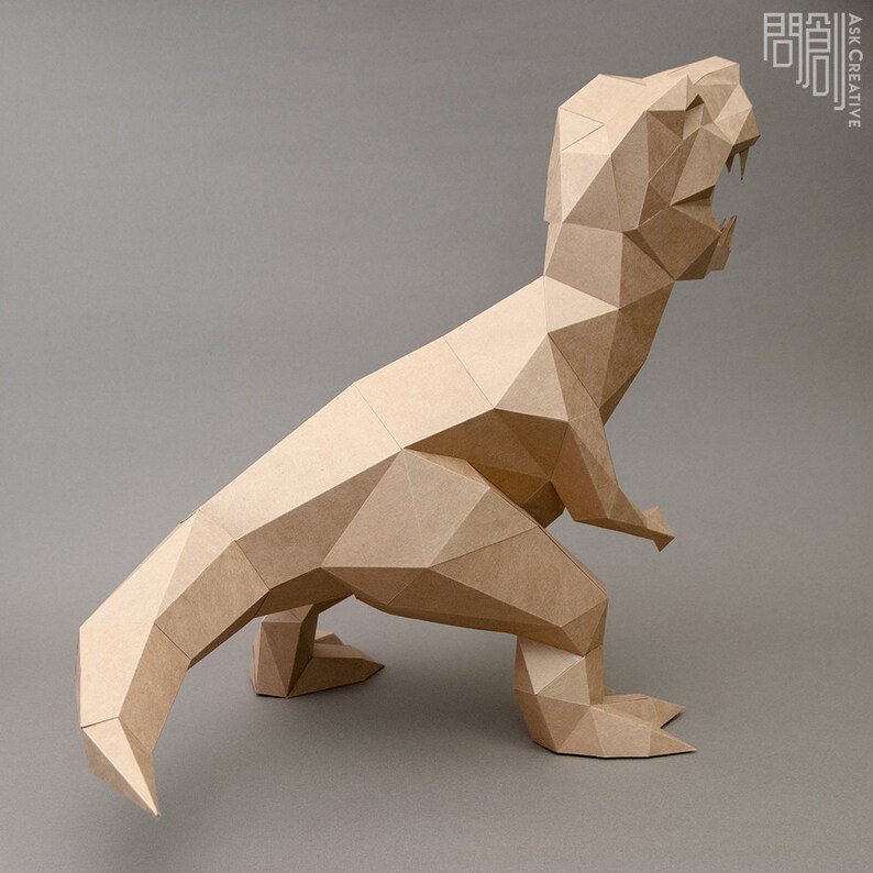T Rex Paper Model Rex Paper Model papercraft DIY Low - Etsy