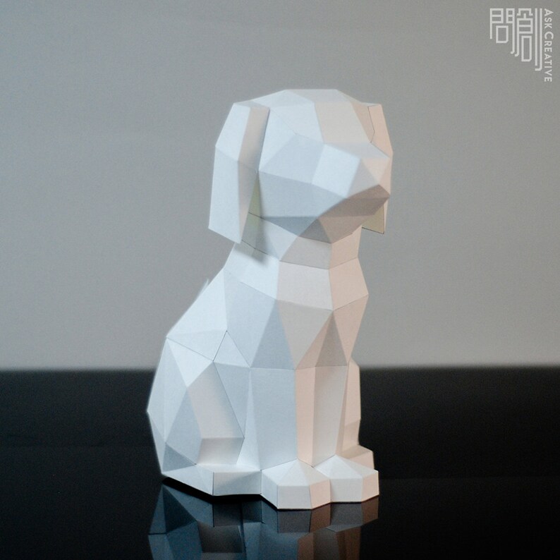 Labrador Paper Model papercraft DIY Low Poly PDF - Etsy