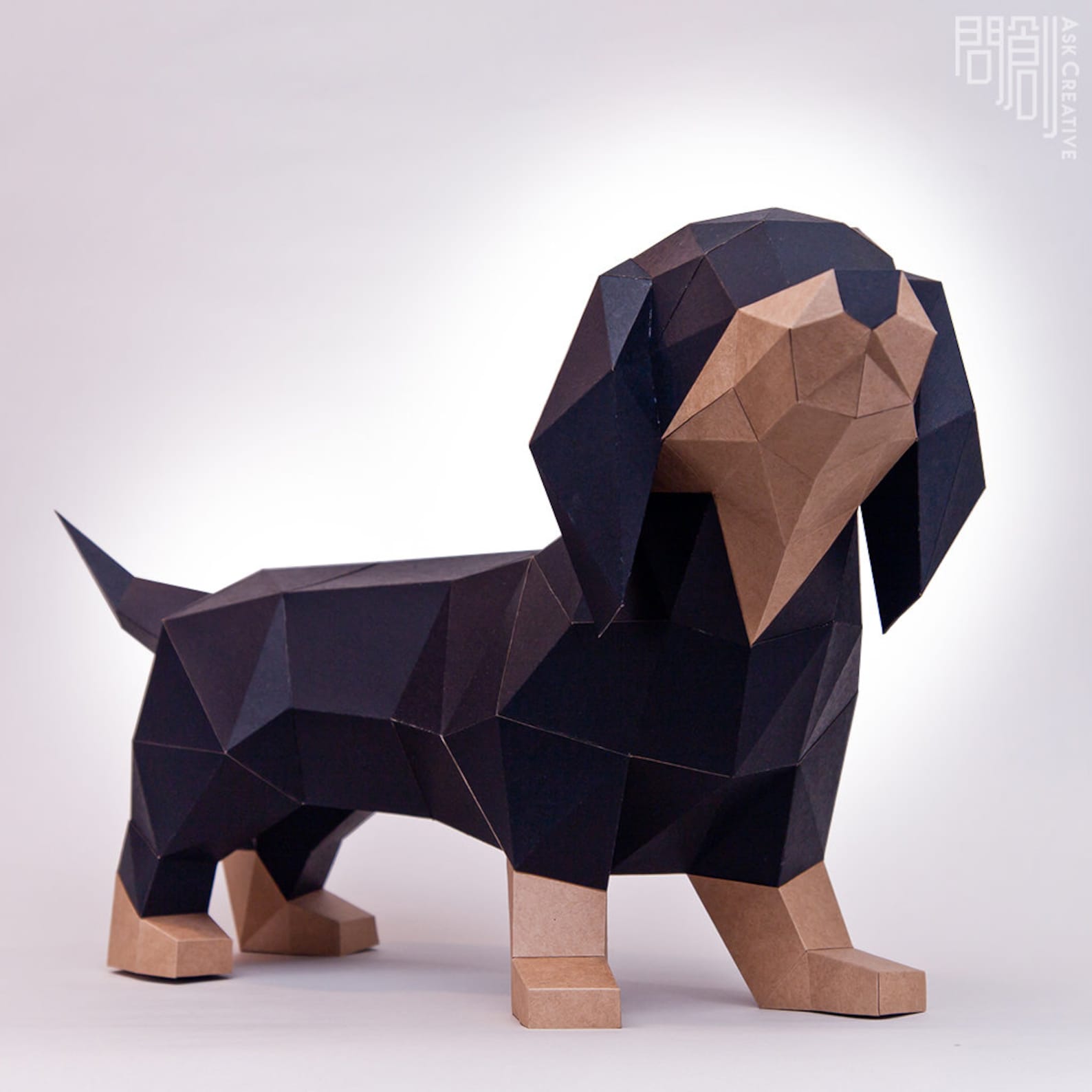 Dachshund Paper Model papercraft DIY Low Poly PDF - Etsy Canada