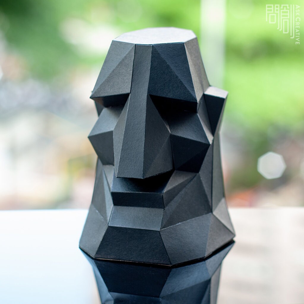 Lol Moai Papercraft DIY Low poly Sculpture PDF | Etsy