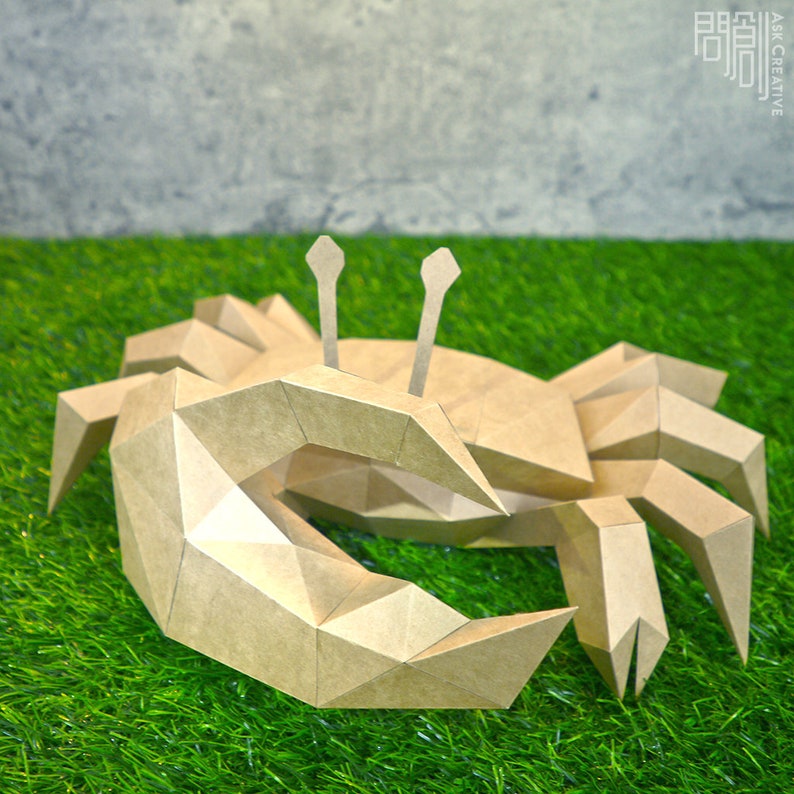 Fiddlercrab Paper Modelpapercraftdiylow Polypdf Papercraft | Etsy