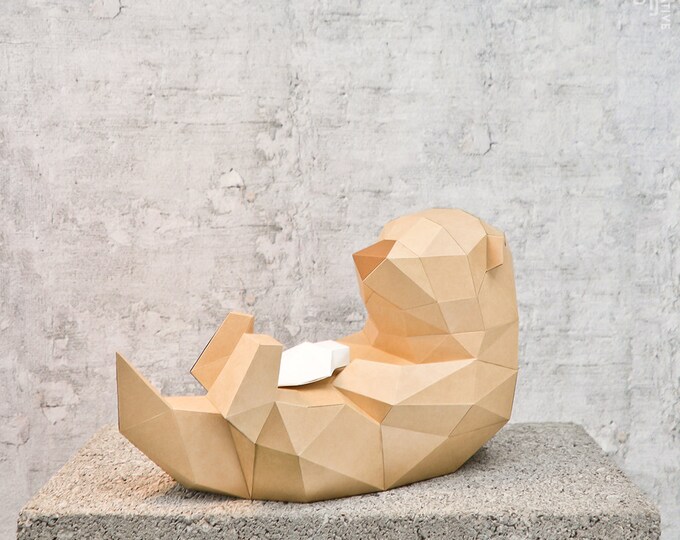 DIY Otter Couple DXF Otter Papercraft Otter Template - Etsy Canada