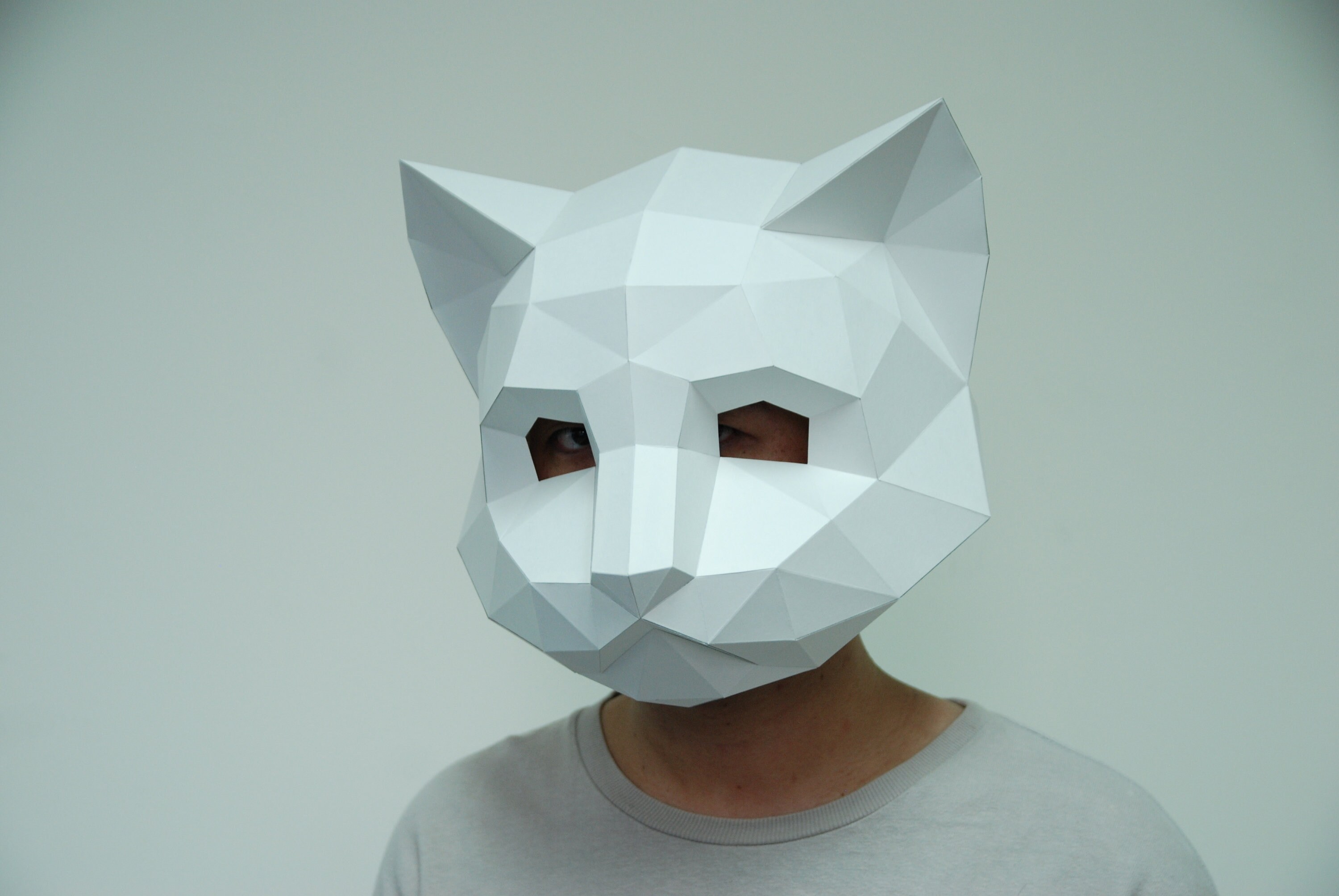 Cat Mask Papercraft DIY Low Poly Mask PDF Papercraft Cat | Etsy