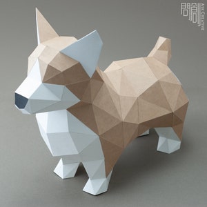 Corgi Paper Model ,papercraft , DIY , Low Poly , PDF Papercraft , Corgi ...