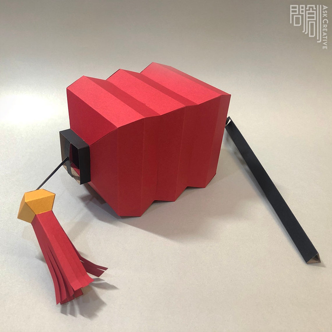 Chinese Square Lanternpapercraft DIY Low Poly PDF - Etsy