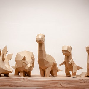 5 Baby Dinosaurs Paper Model in 1 Pack,papercraft ,rex,triceratops ...