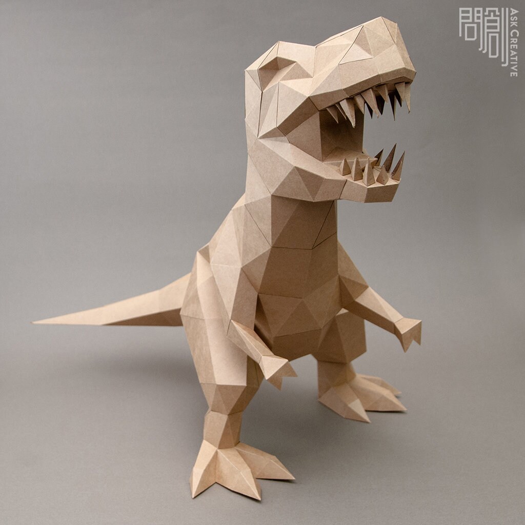 T Rex Paper Model Rex Paper Model papercraft DIY Low - Etsy Canada