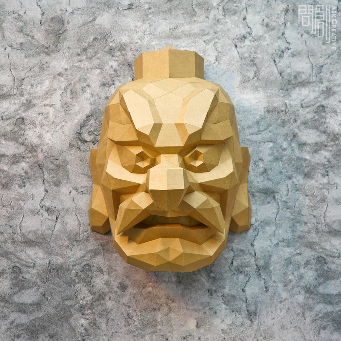 Tengu Mask Papercraft DIY Low Poly PDF Papercraft - Etsy