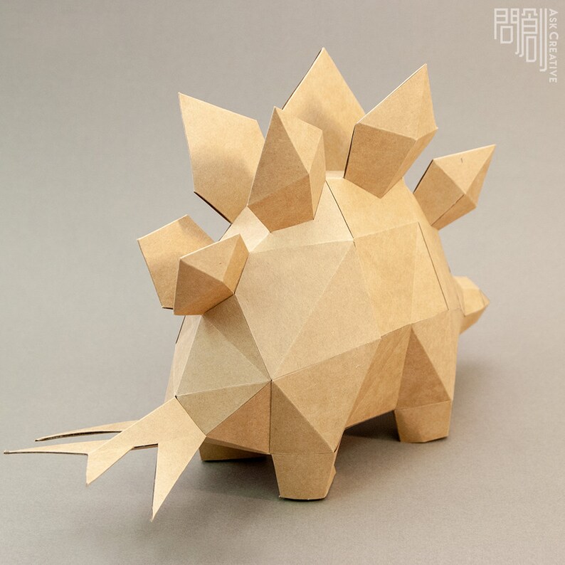 Stegosaurus Paper Model papercraft DIY Low Poly Baby - Etsy