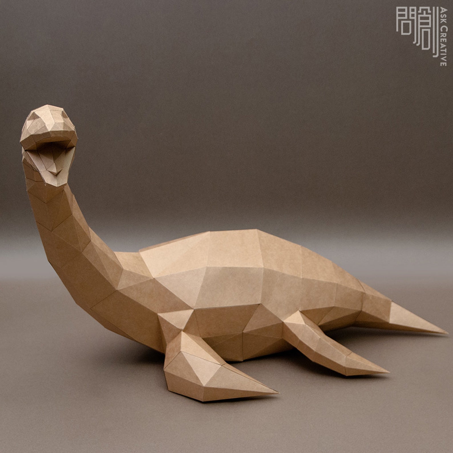 Plesiosaur Paper Model papercraft DIY Low Poly - Etsy