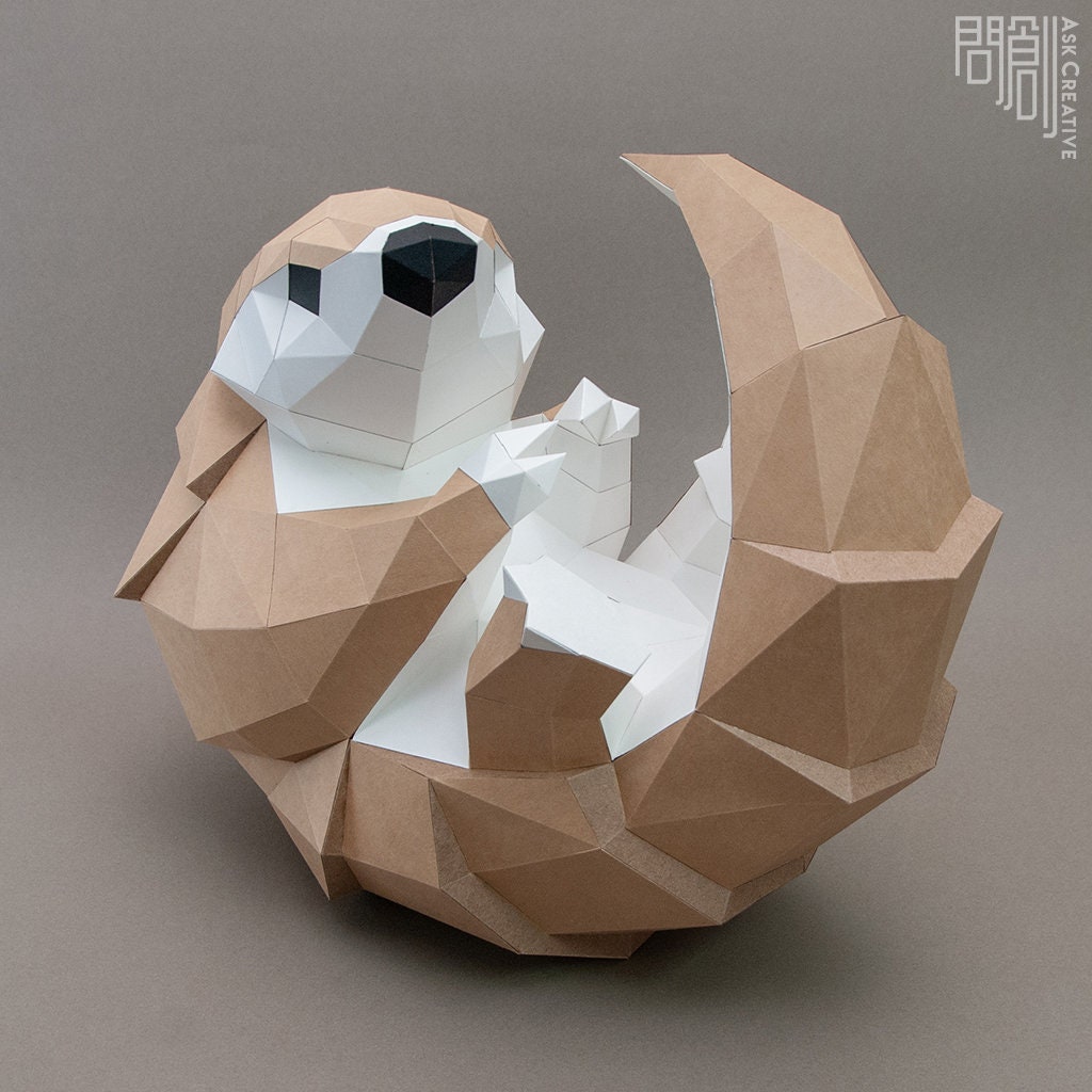 Pangolin Paper Model papercraft DIY Low Poly PDF | Etsy